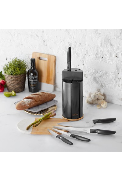 Karaca Bıçak Seti Retro Antrasit