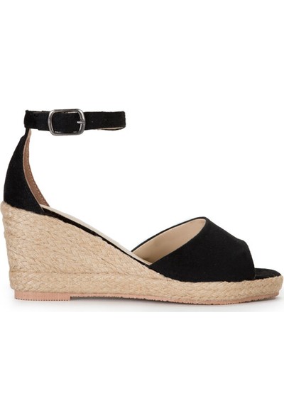 Sole Sisters Dohotar Dolgu Topuklu Sandalet - Siyah