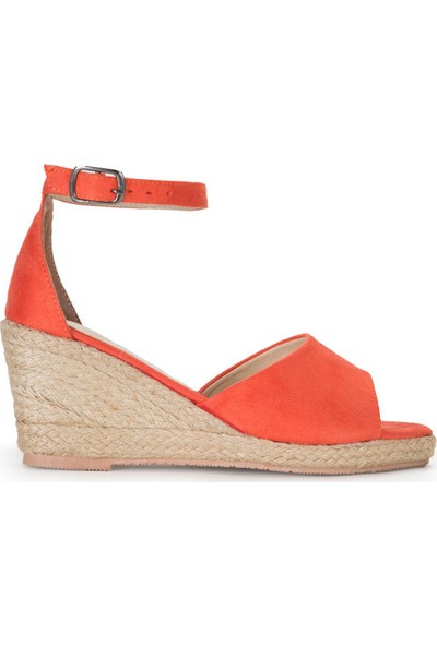 Sole Sisters Dohotar Dolgu Topuklu Sandalet - Turuncu
