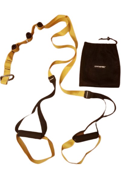Dynamic Siyah Sarı Egzersiz Çekme Kayışı 180 cm 3.5 cm