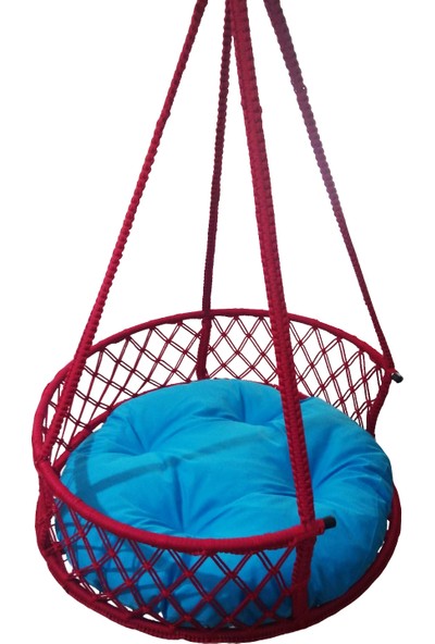 Keyif Sepeti 80'lik Davul Salıncak Kırmızı Minderli Keyif Sepeti 80'lik Davul Salıncak Kırmızı Minderli