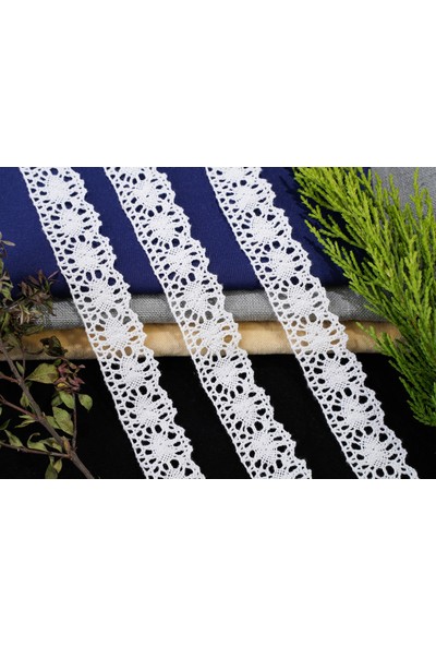 Alka Dantel Pamuk Beyaz Kopanaki 10 mt