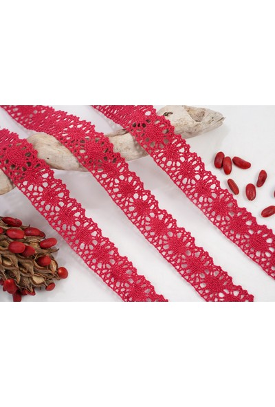 Alka Dantel Pamuk Kırmızı Kopanaki 10 mt