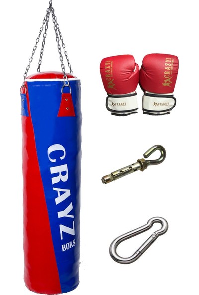 Crazy Büyük Boy Dolu Boks Kum Torbası 120cm x 35cm + Boks Eldiven Seti + Askı Aparatı Crazy Büyük Boy Dolu Boks Kum Torbası 120cm x 35cm + Boks Eldiven Seti + Askı Aparatı