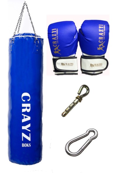 Crazy Orta Boy Dolu Boks Kum Torbası 100cm x 30cm + Boks Eldiven Seti + Askı Aparatı Crazy Orta Boy Dolu Boks Kum Torbası 100cm x 30cm + Boks Eldiven Seti + Askı Aparatı