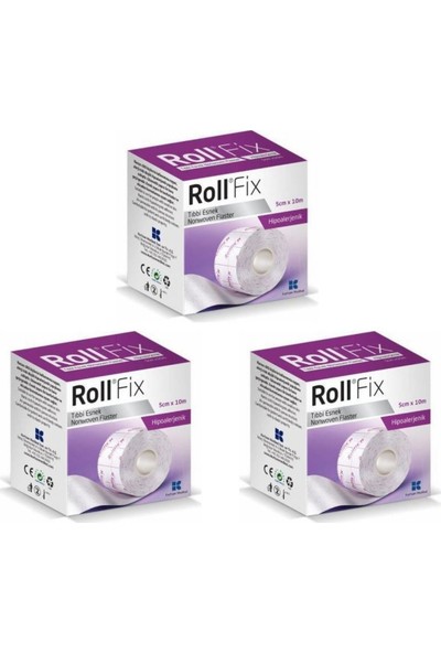 Roll Fix Esnek Tıbbi Flaster 5 cm x 10 M 3 Adet Roll Fix Esnek Tıbbi Flaster 5 cm x 10 M 3 Adet