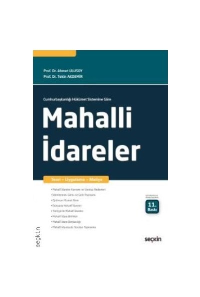 Mahallî İdareler Teori – Uygulama – Maliye | Prof. Dr. Ahmet Ulusoy Mahallî İdareler Teori – Uygulama – Maliye | Prof. Dr. Ahmet Ulusoy