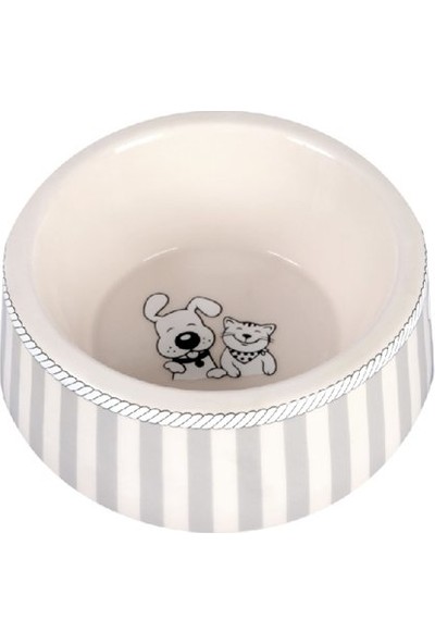 Trixie Seramik Mama Kabı Gri Çizgili 1.2 Litre