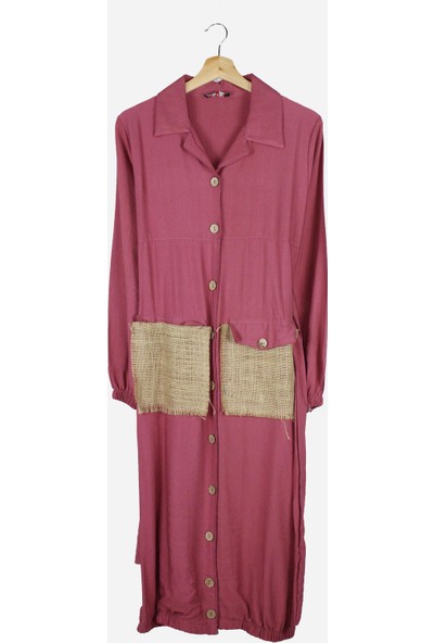 Ilayda Kadın Hasır Cepli Uzun Tunik Ilayda Kadın Hasır Cepli Uzun Tunik