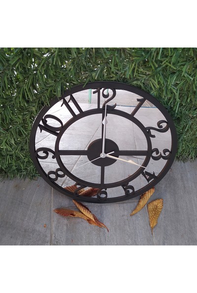 Craftomani Aynalı Ahşap Duvar Saati