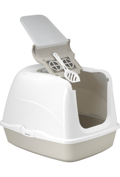 Moderna Flip Cat Kolay Açılır Filtreli Dekoratif Kapalı Kedi Tuvaleti gri 50X39X37 cm Moderna Flip Cat Kolay Açılır Filtreli Dekoratif Kapalı Kedi Tuvaleti gri 50X39X37 cm