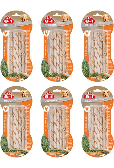 8in1 Delights Twisted Sticks Köpekler Için Tavuklu Ağız Bakım Kemiği x 6 Adet 8in1 Delights Twisted Sticks Köpekler Için Tavuklu Ağız Bakım Kemiği x 6 Adet