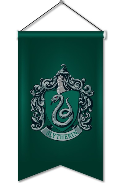 Sihir Dükkanı Lisanslı %100 Saten Kırlangıç Kesim Büyük Flama Model : Slytherin 50X75CM