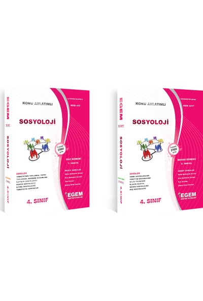 Egem Yayınları 4. Sınıf Sosyoloji Set(Güz- Bahar Dönemi) (2 Dönem) Egem Yayınları 4. Sınıf Sosyoloji Set(Güz- Bahar Dönemi) (2 Dönem)