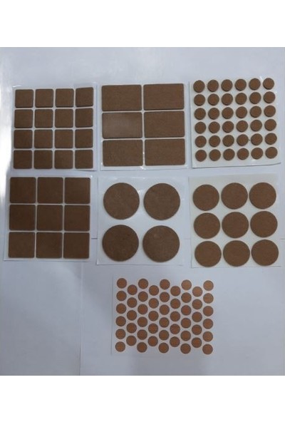 Zemin Koruyucu, 7 Parça, Kahve (140 Parça) Masa Sandalye, Keçesi