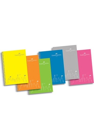 Faber-Castell Faber Castell A4 Spiralli Defter Plastik Kapak Kareli 120 Yaprak 5601400120 Karışık