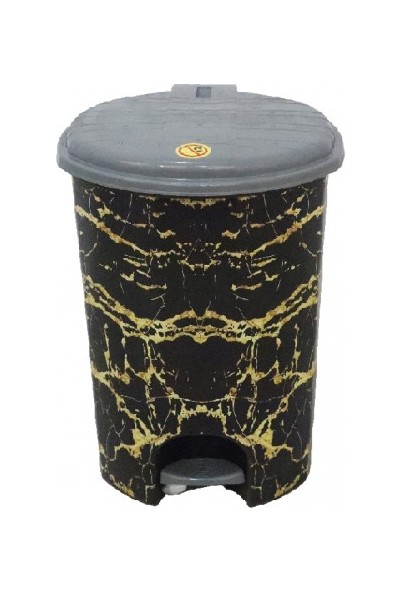 Sağlam Plastik Desenli Pedallı Çöp Kovası 2 Nolu Iç Kovalı (11 lt)