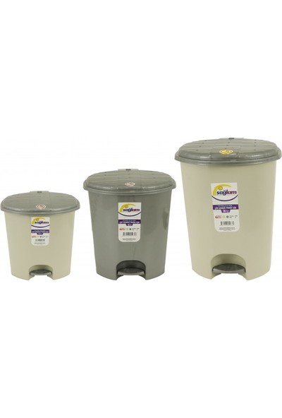Sağlam Plastik 3'Lü Pedallı Çöp Kovası Set (11-18-30 lt) Sağlam Plastik 3'Lü Pedallı Çöp Kovası Set (11-18-30 lt)