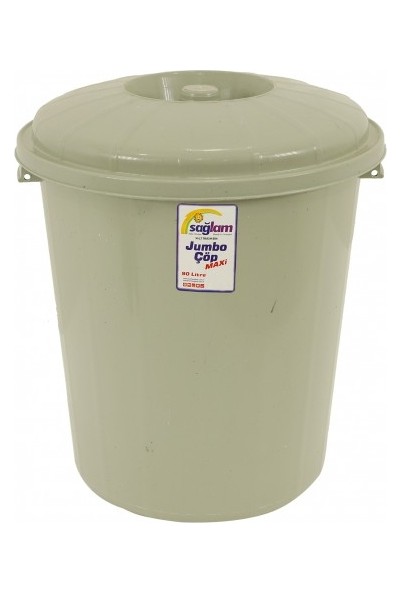 Sağlam Plastik Jumbo Çöp Kovası Kilitsiz 90 lt