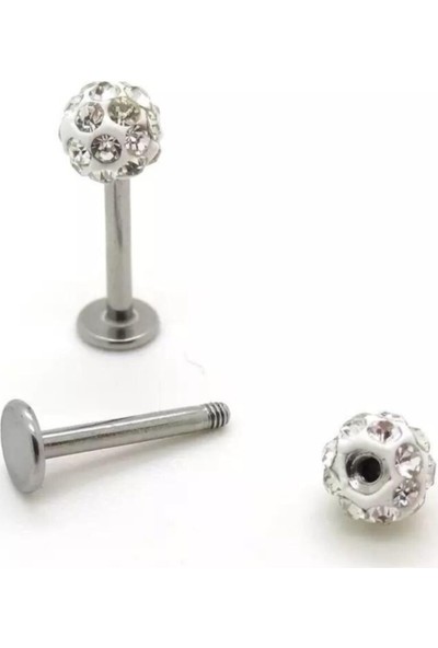 Takıconcept Kristal Taşlı Çelik Tragus Helix Piercing