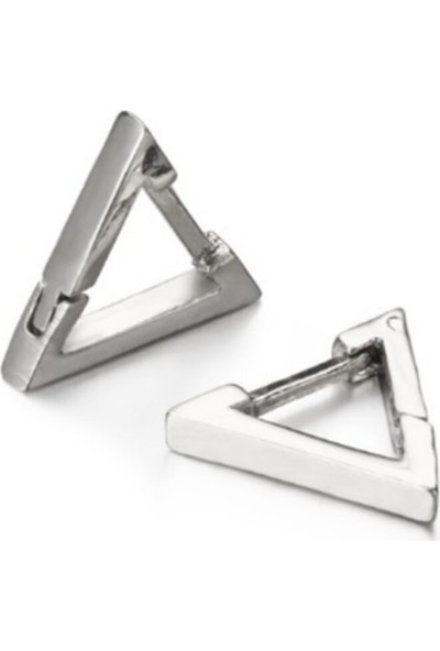 Takıconcept Üçgen Çelik Küpe Gümüş Renk 2 Adet