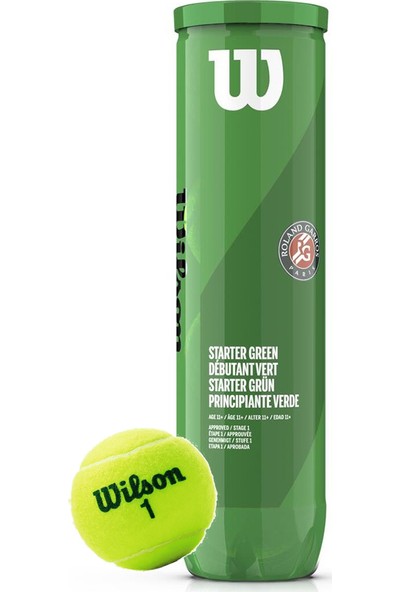 Wilson WRT147500 Roland Garros Starter Green Itf Onaylı 4 Lü Tenis Antrenman Topu Yeşil Wilson WRT147500 Roland Garros Starter Green Itf Onaylı 4 Lü Tenis Antrenman Topu Yeşil