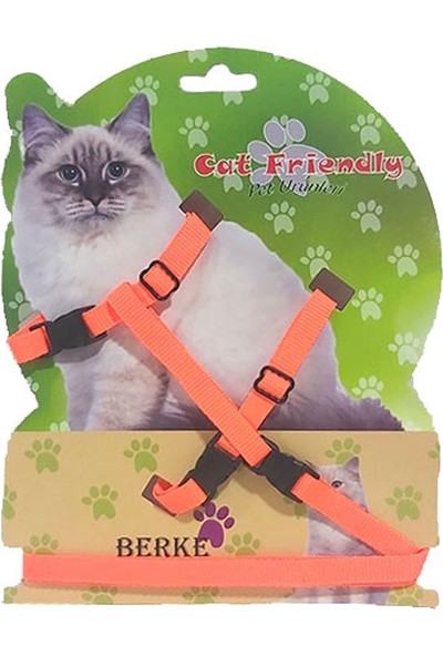 ANS Kedi Göğüs Bel Tasması Dokuma 22/36 cm Turuncu