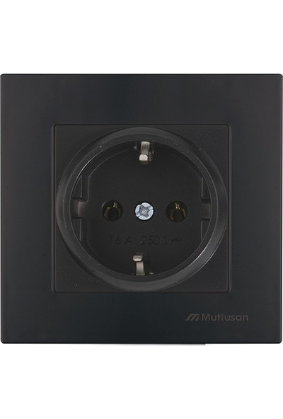 Mutlusan Rita Serisi 12'li Siyah Topraklı Priz Çerçeveli