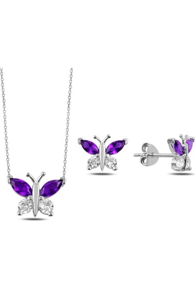 Angemiel Renkli Zirkon Taşlı Kelebek Set Angemiel Renkli Zirkon Taşlı Kelebek Set