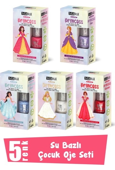 Mara Princess Yıkanabilir Su Bazlı Çocuk Oje Seti 5 Renk Mara Princess Yıkanabilir Su Bazlı Çocuk Oje Seti 5 Renk