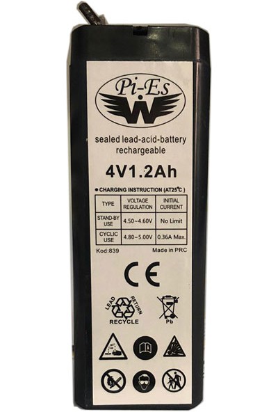 Pi-Es Wpies 4 Volt 1.2 Amper Bakımsız Kuru Akü 34*22*90-0,13 kg