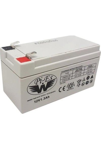 Pi-Es Wpies 12 Volt 1.3 Amper Bakımsız Kuru Akü 97*43*52-0.54 kg