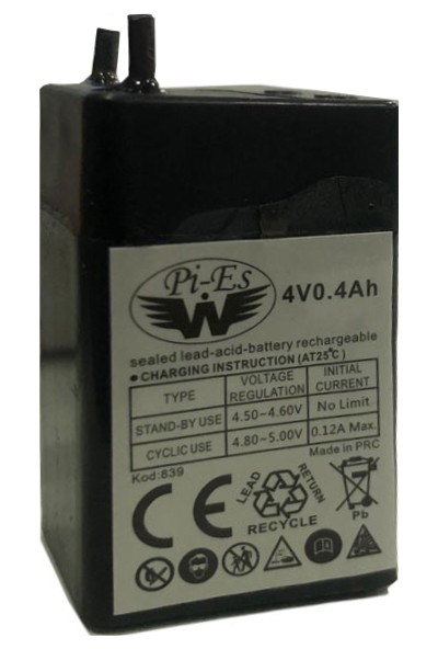 Pi-Es 4 Volt 0.4 Amper Bakımsız Kuru Akü 49*29*22-0,05 kg