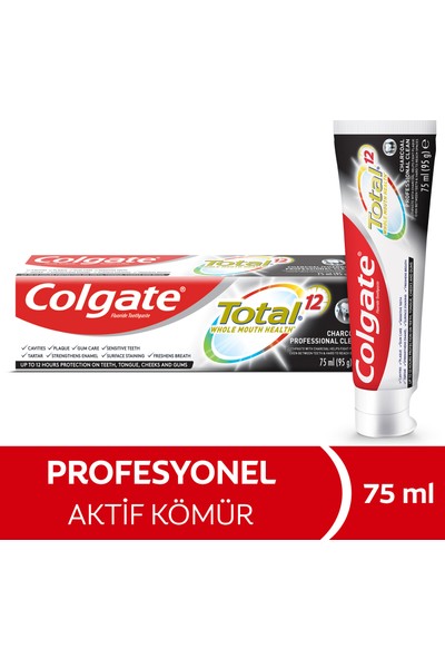 Colgate Total Profesyonel Aktif Kömür Nane Aromalı Diş Macunu 75 ml Colgate Total Profesyonel Aktif Kömür Nane Aromalı Diş Macunu 75 ml