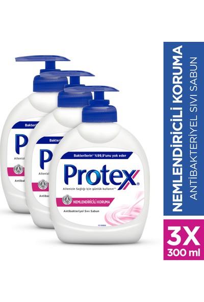Protex Nemlendiricili Koruma Antibakteriyel Sıvı Sabun 3 x 300 ml Protex Nemlendiricili Koruma Antibakteriyel Sıvı Sabun 3 x 300 ml
