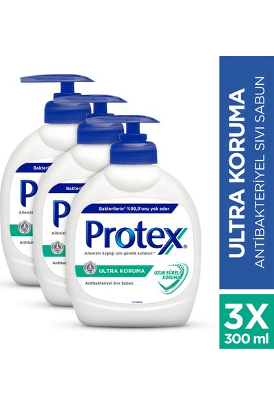 Protex Ultra Uzun Süreli Koruma Antibakteriyel Sıvı Sabun 3 x 300 ml