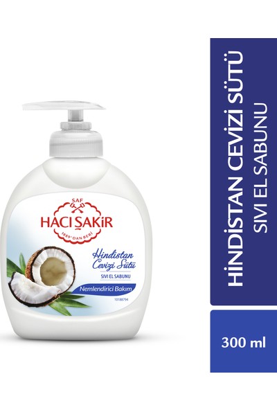 Hacı Şakir Hindistan Cevizi Sütü Nemlendirici Bakım Sıvı El Sabunu 300 ml Hacı Şakir Hindistan Cevizi Sütü Nemlendirici Bakım Sıvı El Sabunu 300 ml