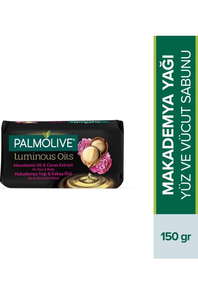 Palmolive Luminous Oils Makademya Yağı & Kakao Özü Yüz ve Vücut Sabunu 150 gr Palmolive Luminous Oils Makademya Yağı & Kakao Özü Yüz ve Vücut Sabunu 150 gr
