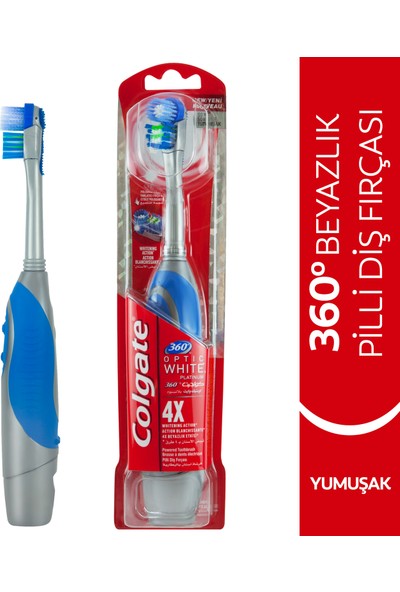 Colgate 360 Pilli Optik Beyaz Platinum Beyazlatıcı Yumuşak Diş Fırçası