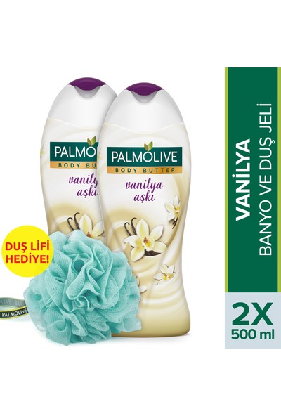Palmolive Body Butter Vanilya Aşkı Duş Jeli 2 x 500 ml+Duş Lifi Palmolive Body Butter Vanilya Aşkı Duş Jeli 2 x 500 ml+Duş Lifi