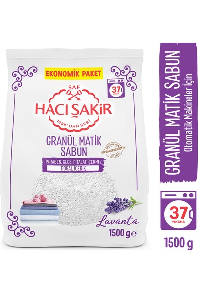Hacı Şakir Granül Matik Lavanta 1500 gr Hacı Şakir Granül Matik Lavanta 1500 gr