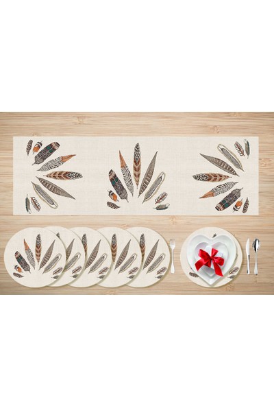 Sakallı Home 3D Digital Baskılı Runner ve 6 Kişilik Supla Takımı + 2 Adet Kırlent Kılıfı Sakallı Home 3D Digital Baskılı Runner ve 6 Kişilik Supla Takımı + 2 Adet Kırlent Kılıfı