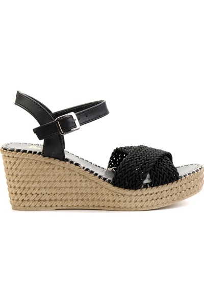 Bambi Siyah Kadın Dolgu Topuklu K05688015016