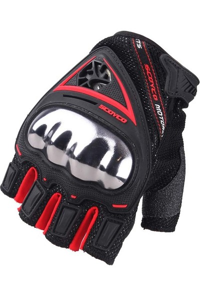 Scoyco Eldiven Parmaksız Mc44 Kırmızı Siyah Xl Full Korumalı Scoyco