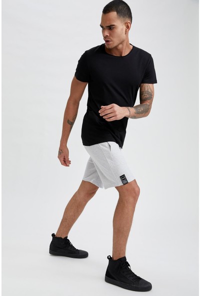 DeFacto Slim Fit Beli Bağcıklı Basic Şort U1475AZ21SM