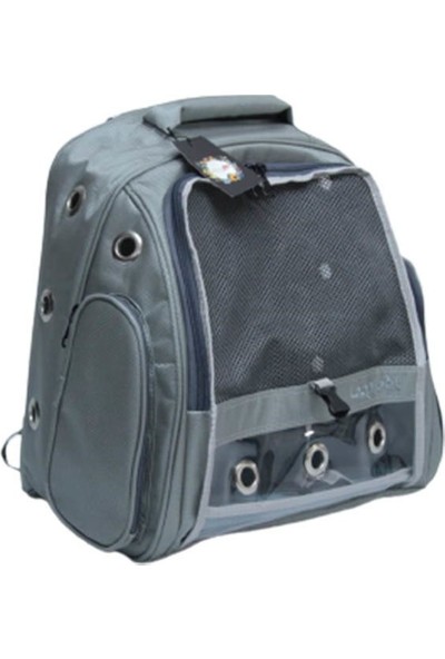 Leonpet Leon Pet Fileli Sırt Taşıma Çantası Lüx Gri 35X26X40H Leonpet Leon Pet Fileli Sırt Taşıma Çantası Lüx Gri 35X26X40H