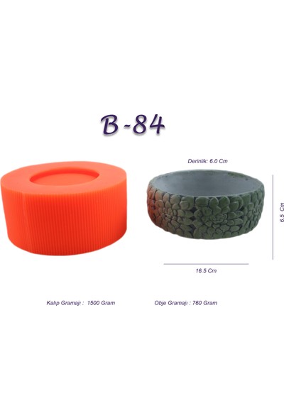 Kimyacınız Beton Saksı Kalıbı-Beton Saksı Silikon Kalıp (B-84)