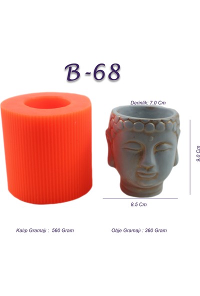 Kimyacınız Beton Saksı Kalıbı-Beton Saksı Silikon Kalıp (B-68)