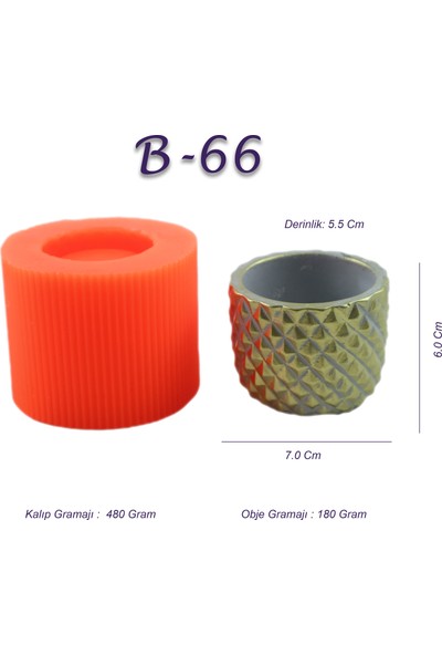 Kimyacınız Beton Saksı Kalıbı-Beton Saksı Silikon Kalıp (B-66)