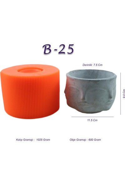 Kimyacınız Beton Saksı Kalıbı-Beton Saksı Silikon Kalıp (B-25)